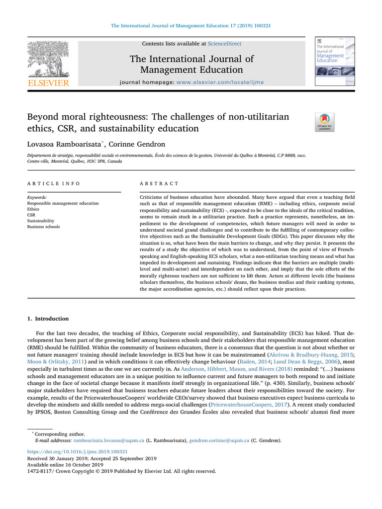 Beyond Moral Rightousness - IPC IPC IPC IPC | PDF | Corporate Social Responsibility | Utilitarianism