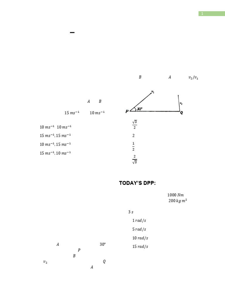 Ch-Rotational Dynamics - DPP 04 | PDF | Rotation Around A Fixed Axis | Physical Quantities