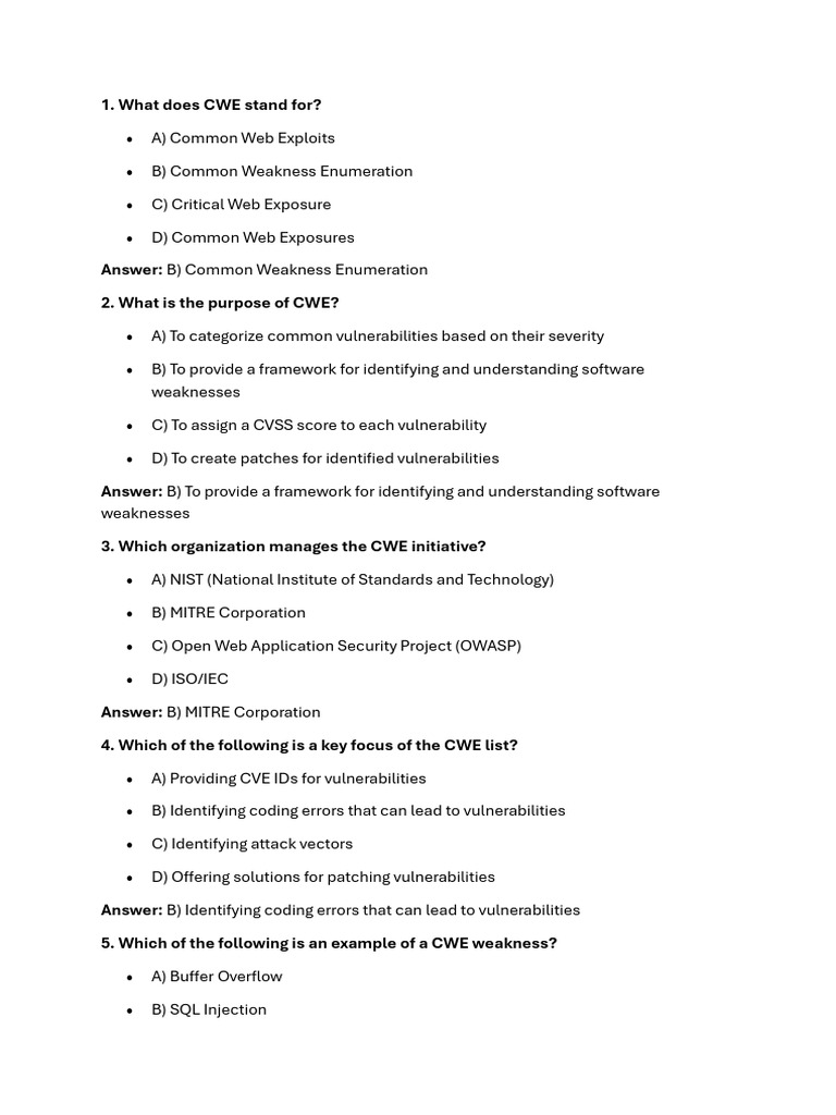 CWE: Understanding Software Weaknesses | PDF | Vulnerability (Computing) | Computer Science