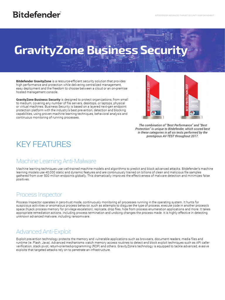 Bitdefender GravityZone Security MSP | PDF | Malware | Security