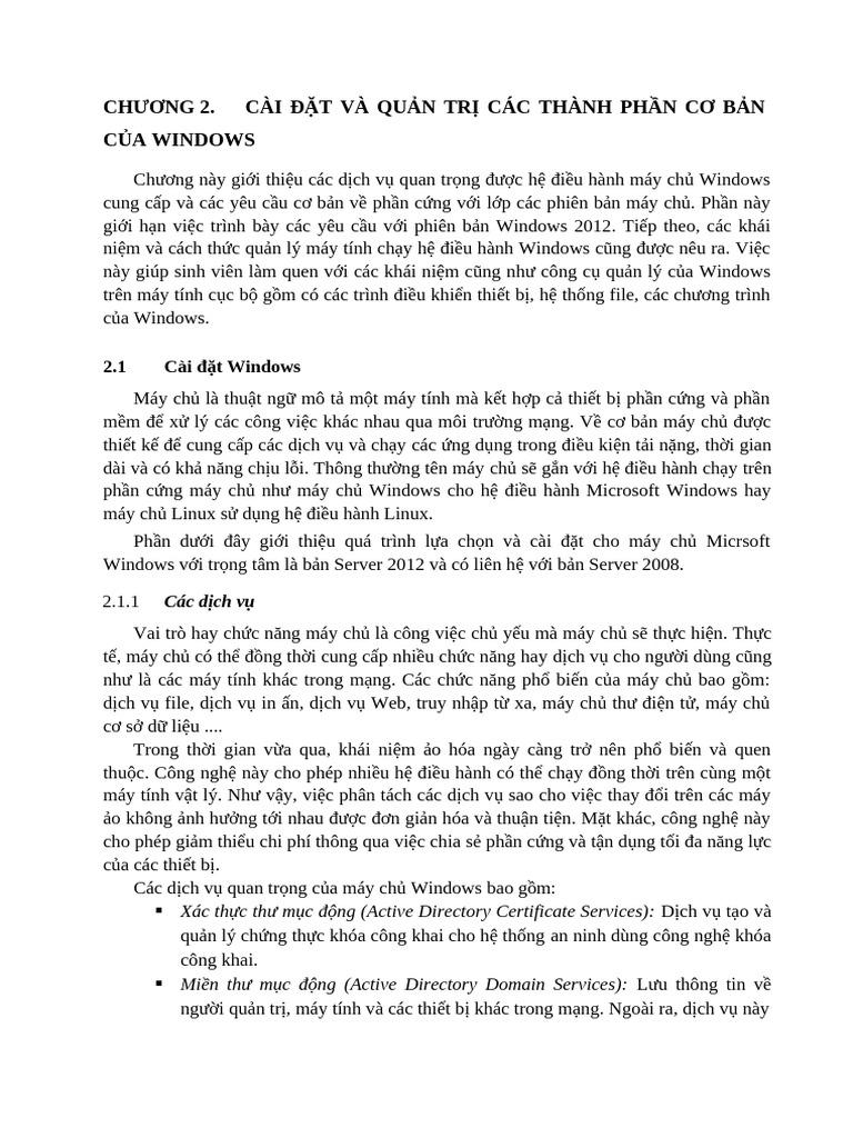 CHƯƠNG 2 - HDH Windows Linux | PDF
