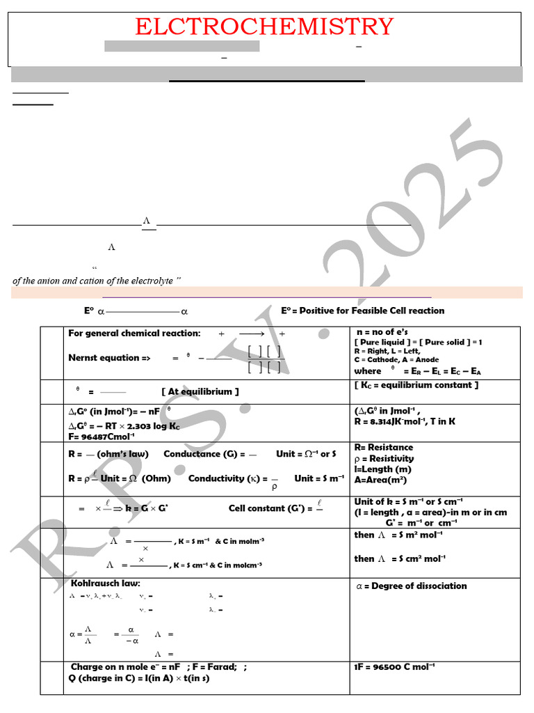 Electrochemistry | PDF | Electrochemistry | Electrical Resistance And ...