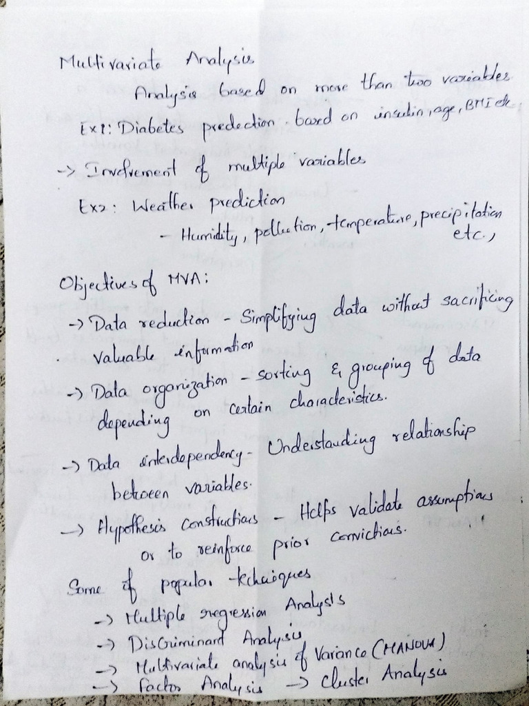 Multi Variate Analysis Pdf