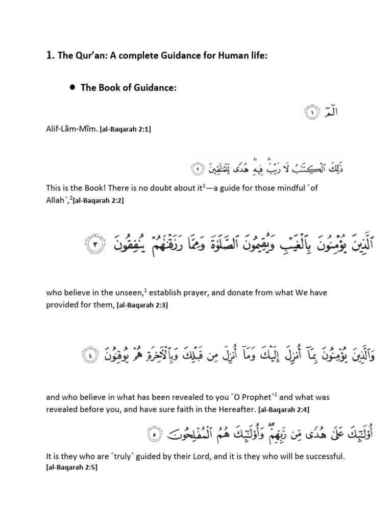 Introduction to basic teaching of Quran(1-3) | PDF | Quran | Islam