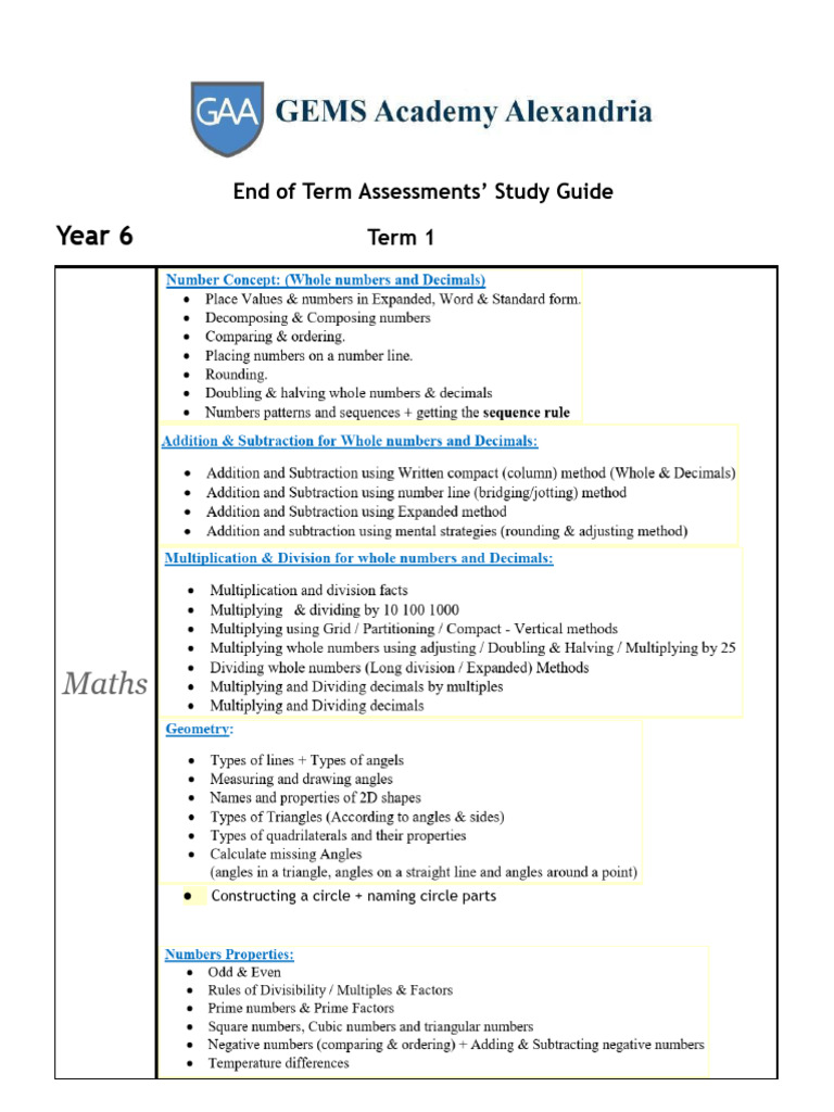 Year 6 English Study Guide | PDF | Clause | Syntax