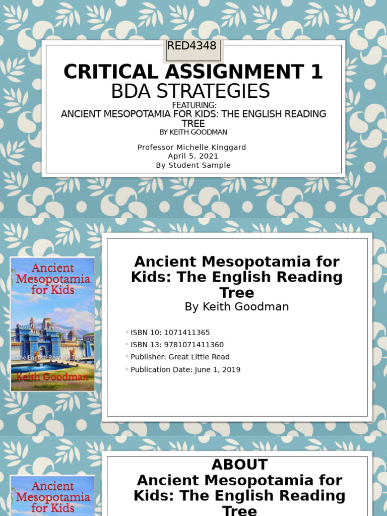 RED4348 - Critical Assignment 1 BDA Strategies Sample UPDATED Dec 2023 ...