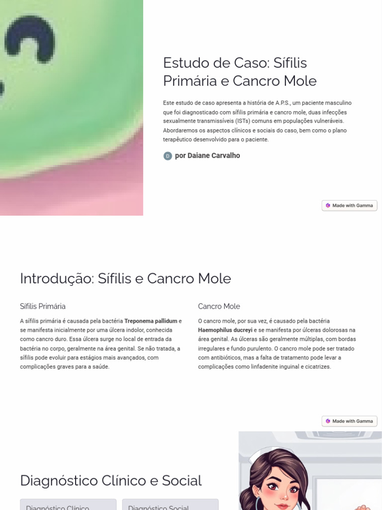 Estudo de Caso: Sífilis e Cancro Mole | PDF | Câncer | Infecção ...