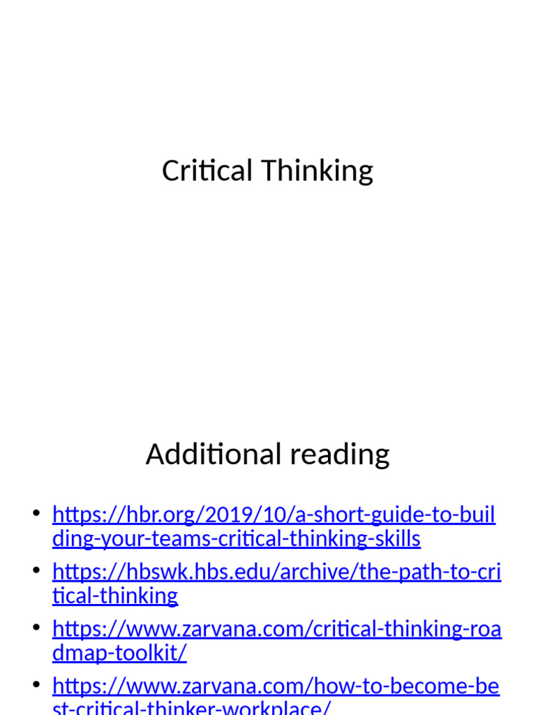 Critical Thinking ABC Updated | PDF | Thought | Critical Thinking