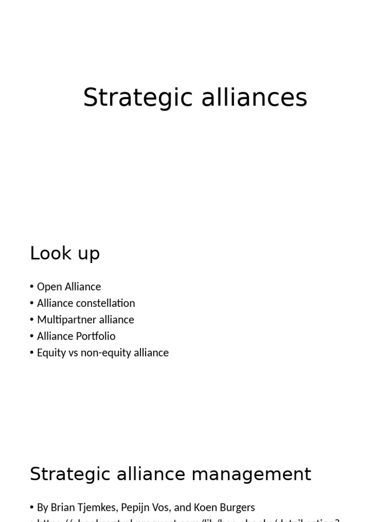 Strategic Alliance Management Guide | PDF | Mergers And Acquisitions ...