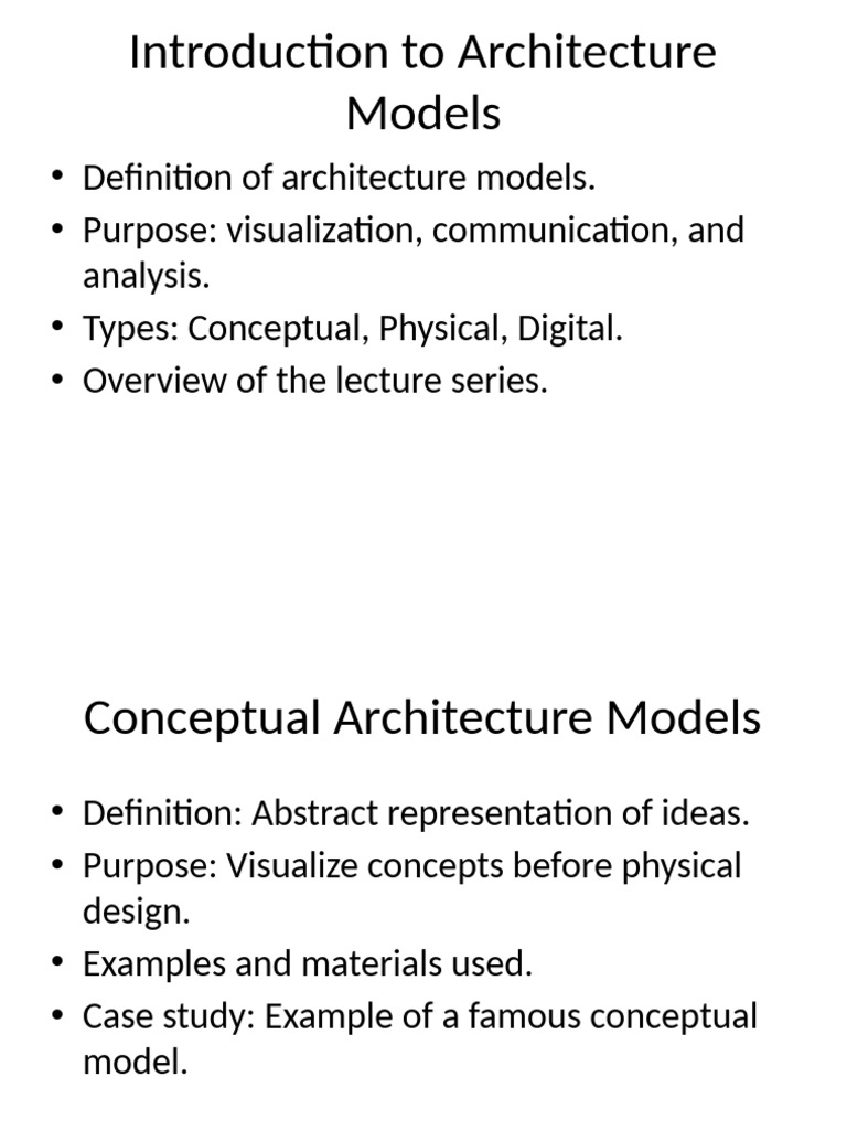 Architecture Models Lectures | PDF