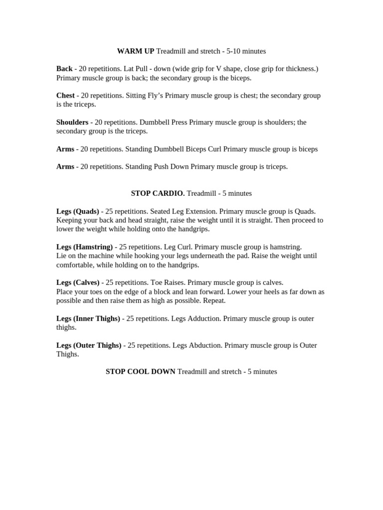 Total Body Workout | PDF