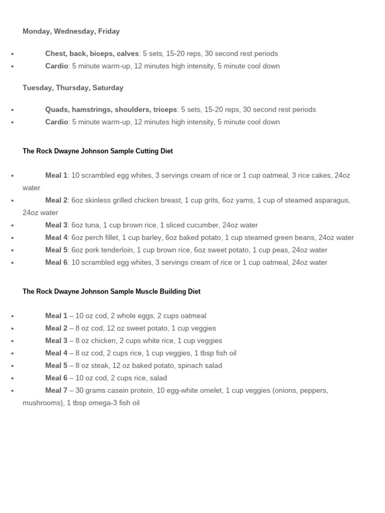 The Rock Workout | PDF