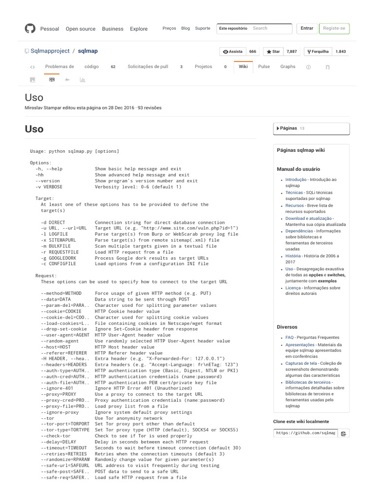 Utilização · Sqlmapproject _ Sqlmap Wiki · GitHub | PDF | Databases ... Utilização · Sqlmapproject _ Sqlmap Wiki · GitHub | PDF | Databases ...