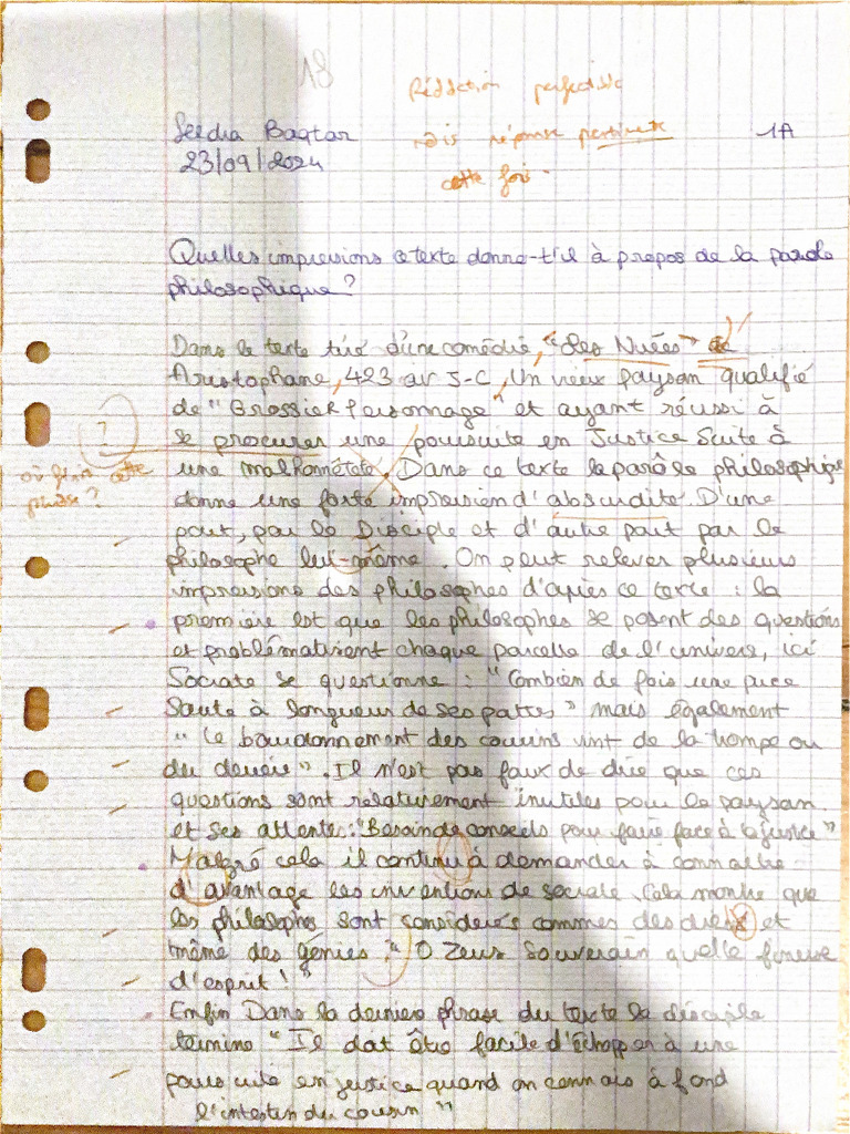 Question D'interprétation Sur Le Texte Vu en Classe 1A HLP | PDF