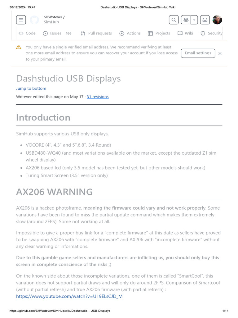 Dashstudio USB Displays · SHWotever_SimHub Wiki | PDF | Usb | Computer Engineering