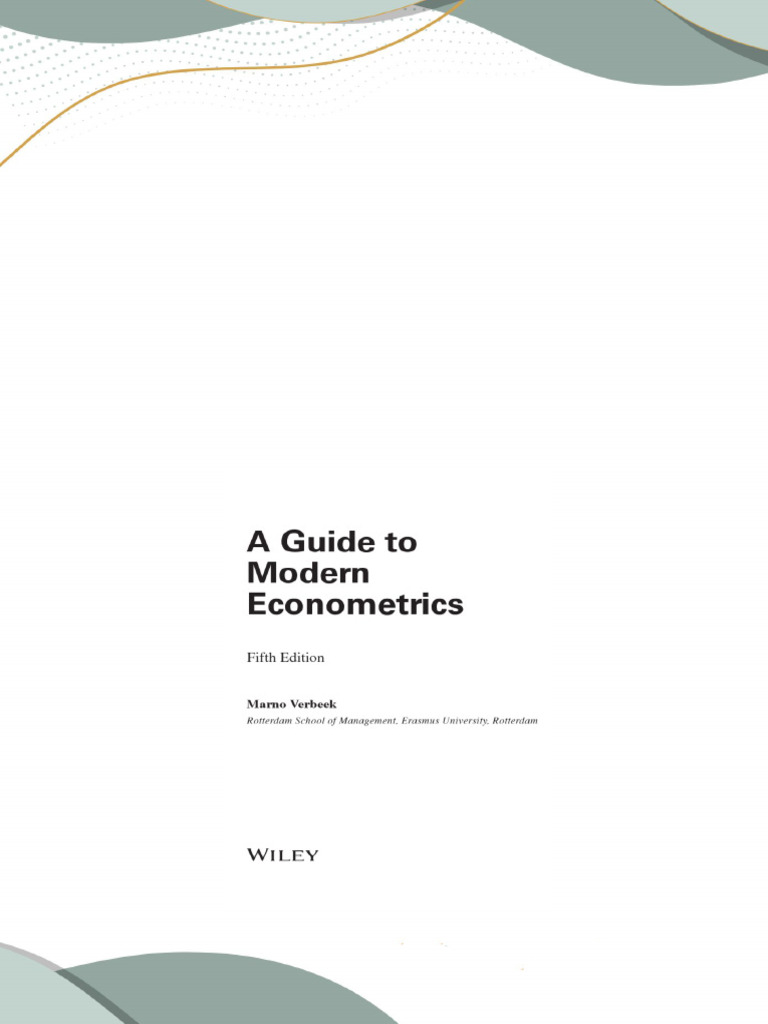Instant Download A Guide to Modern Econometrics 5th Edition Marno ... Instant Download A Guide to Modern Econometrics 5th Edition Marno ...