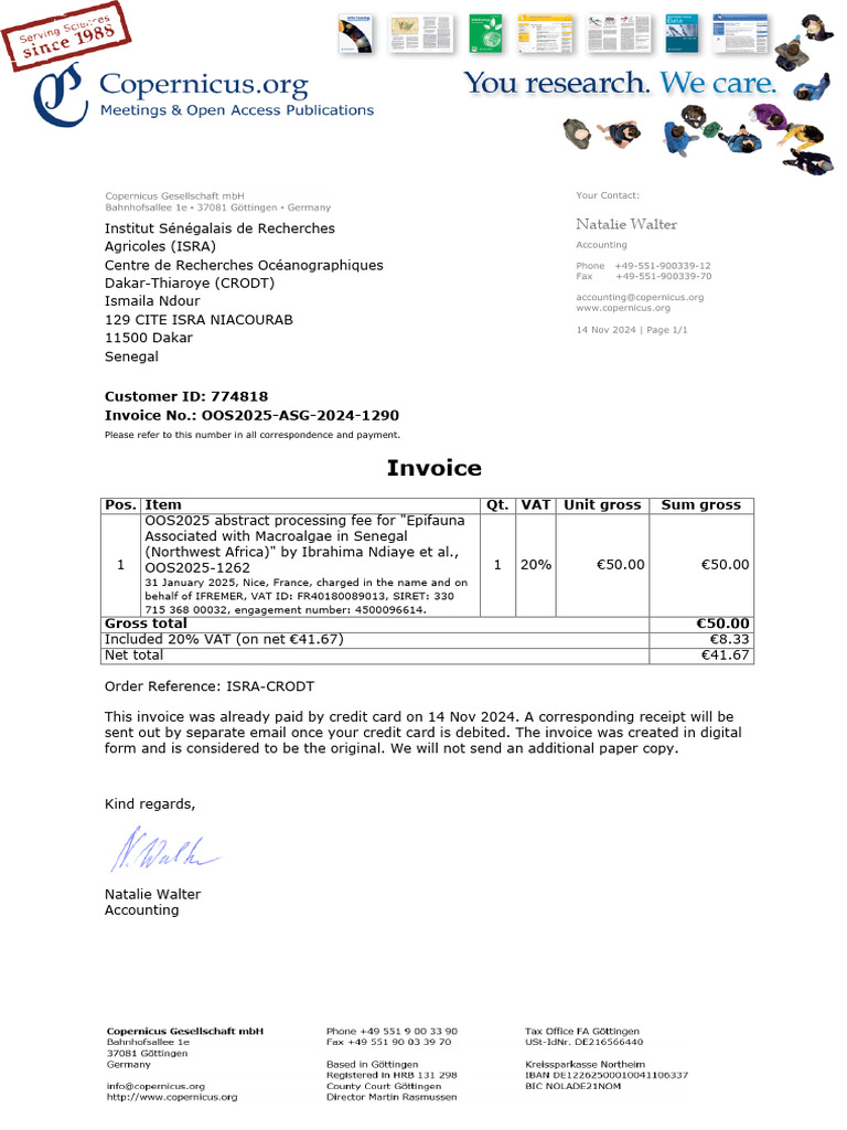 Invoice - OOS2025 ASG 2024 1290 | PDF