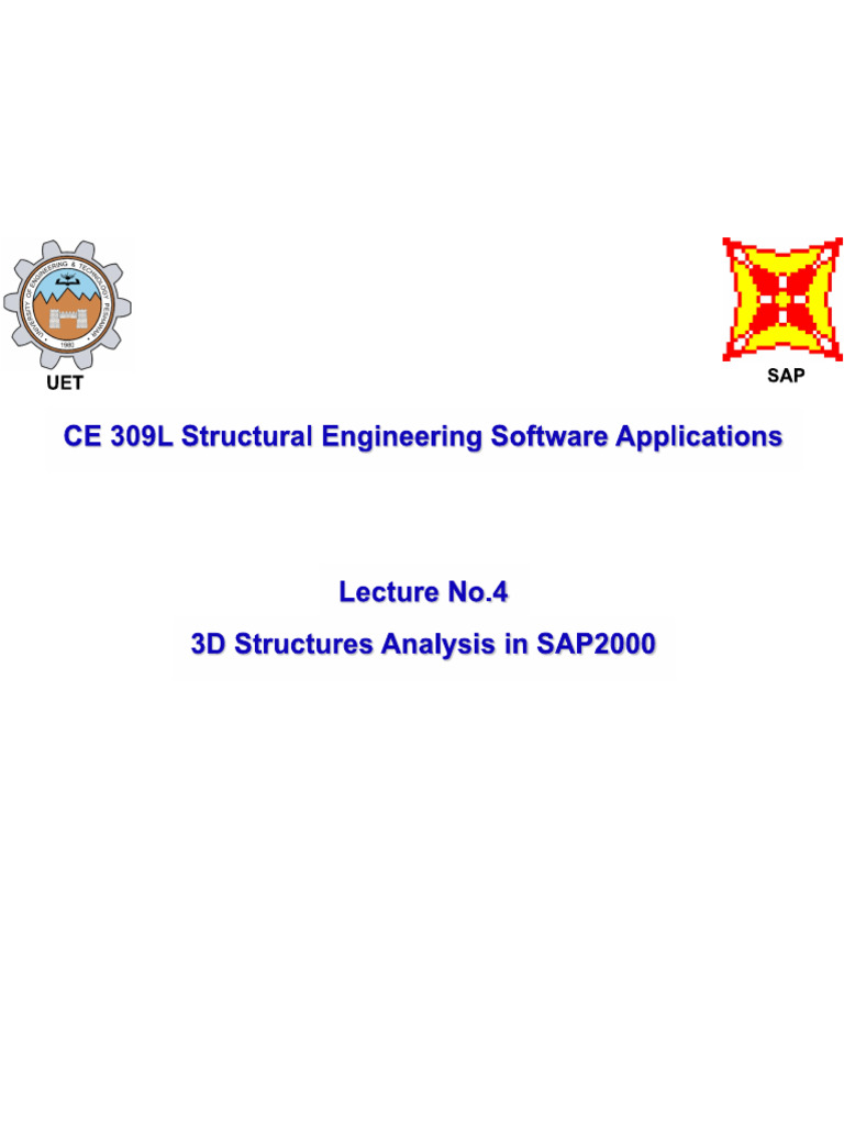 Lecture No.4-Structural Engineering Software Application CE-309L | PDF