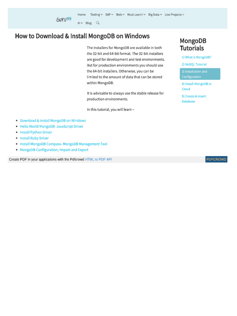 4) How To Download & Install MongoDB On Windows | PDF