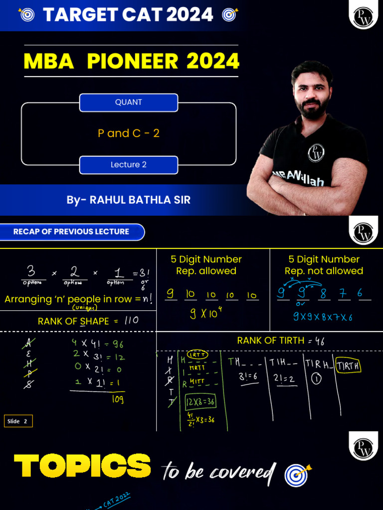 Modern Maths 02 - Class Notes - MBA Pioneer 2024 Batch | PDF ...