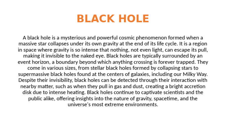 Black Hole | PDF