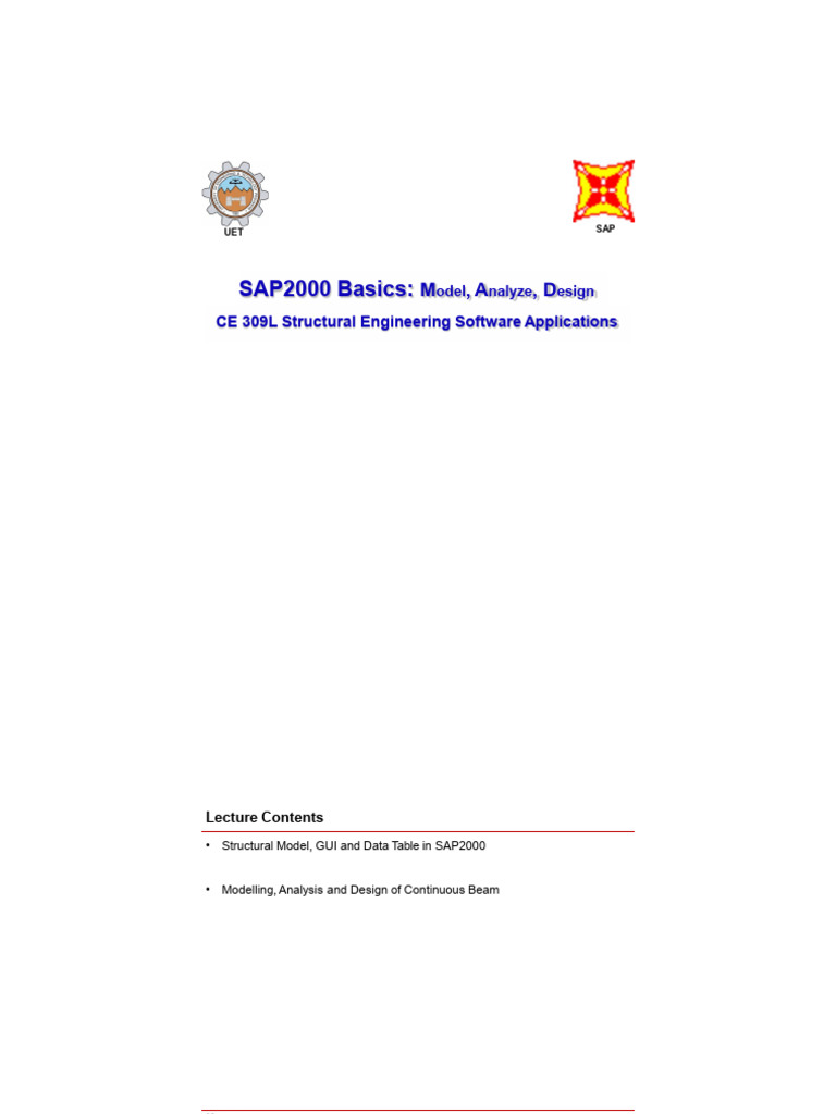 SAP Basics - Modelling, Analysis, Design (Autosaved) | PDF | Beam (Structure) | Graphical User ...