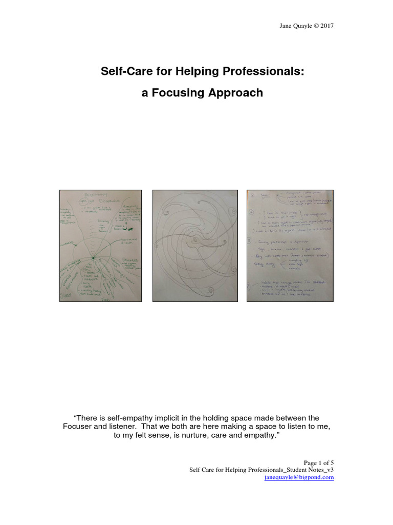 RESOURCE For Self-Care-Quayle - Handout | PDF | Cognition | Social ...