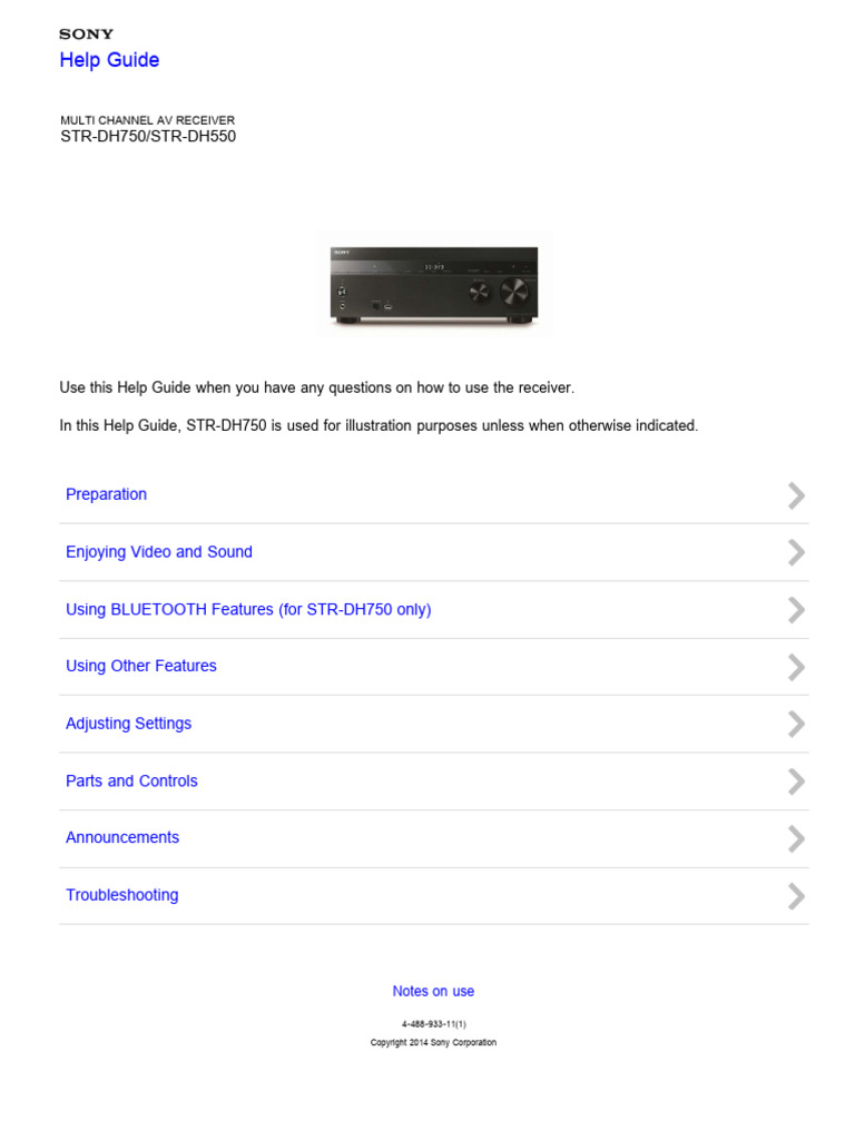 Str-dh750 Str-dh550 Guide en | PDF | Hdmi | I Pod