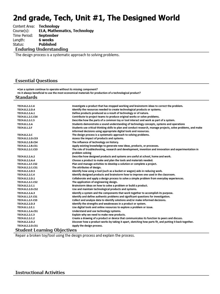 2nd Grade Technology | PDF | Innovation | Learning