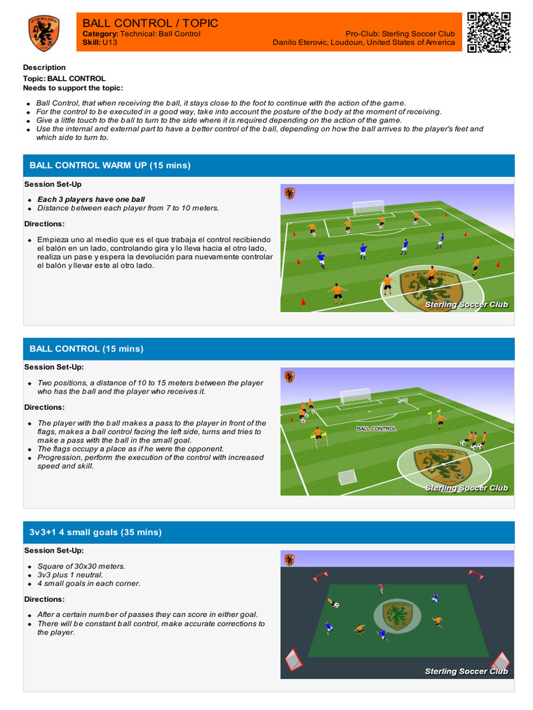 Session 4 U13-U19 Topic Ball Control | PDF
