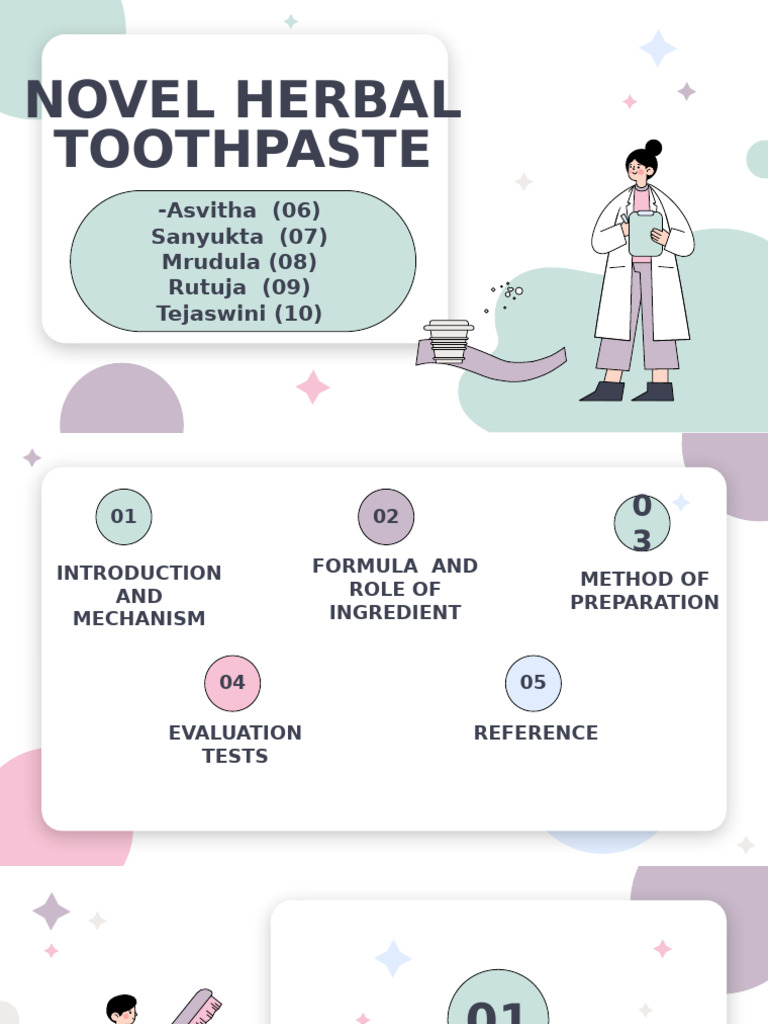 Novel Herbal Toothpaste PPT 6, 7, 8, 9 and 10 | PDF