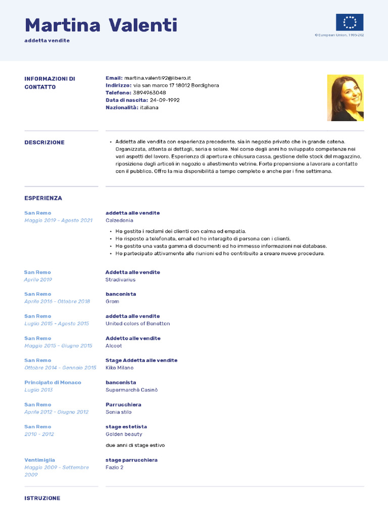 CV Martina Valenti | PDF