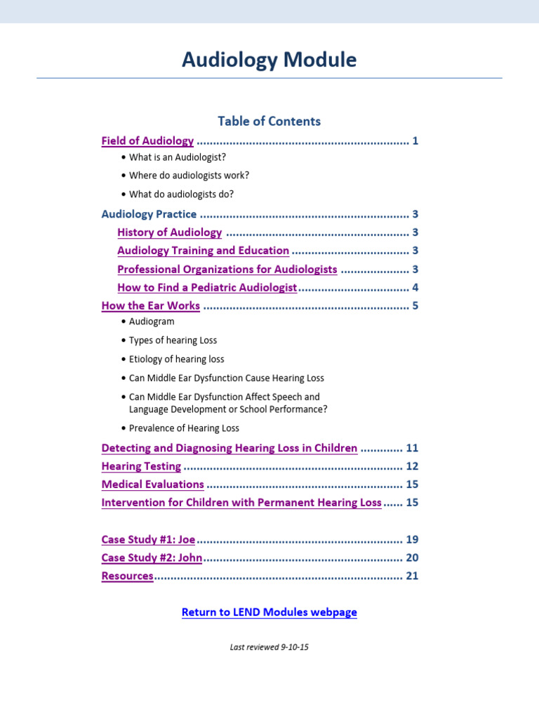 audiology_module | PDF | Audiology | Hearing
