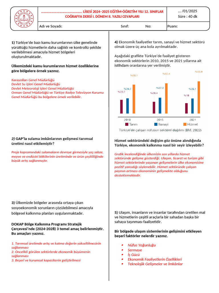 12-sinif-1-donem-2-yazili-cevap-anahtari-2024-2025 3 | PDF