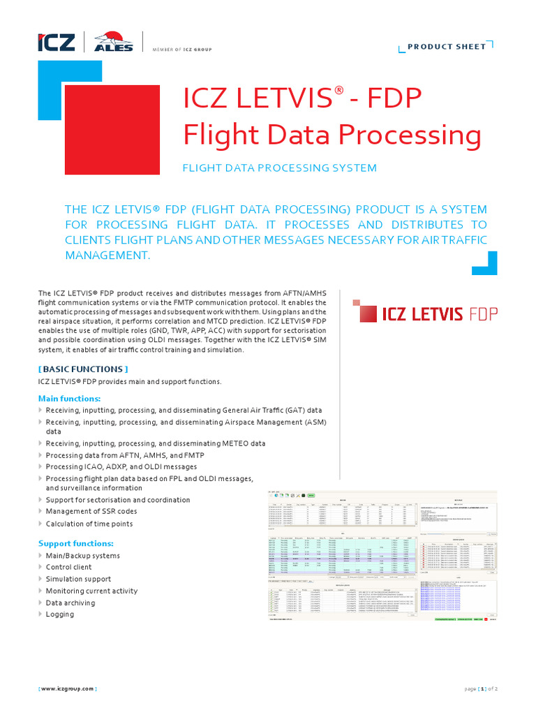 ICZ LETVIS® Flight Data Processing System | PDF | Air Traffic Control ...