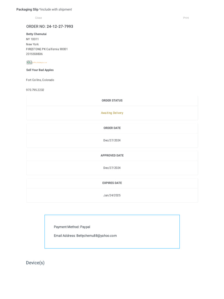 Print Order | PDF