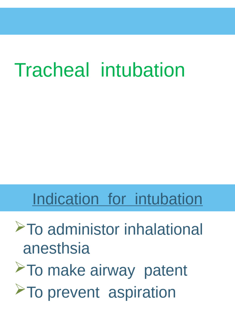 Tracheal intubation | PDF | Cardiopulmonary Resuscitation | Breathing