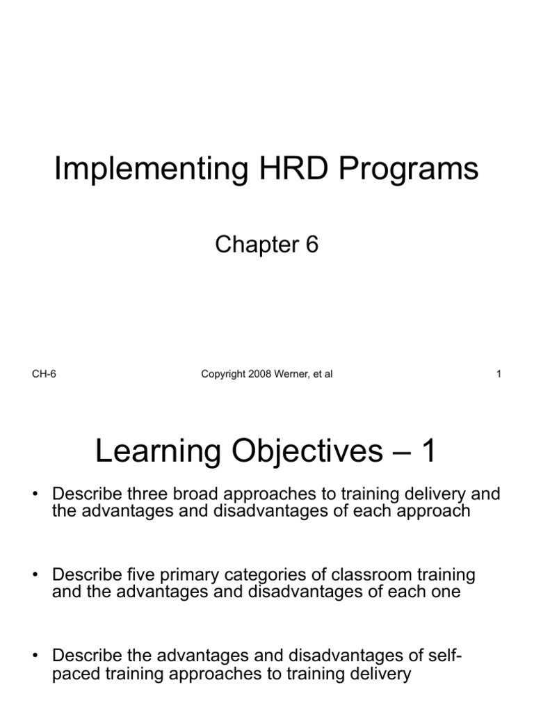 Chap 06 Implementing HRD Programs | PDF | Lecture | Mentorship