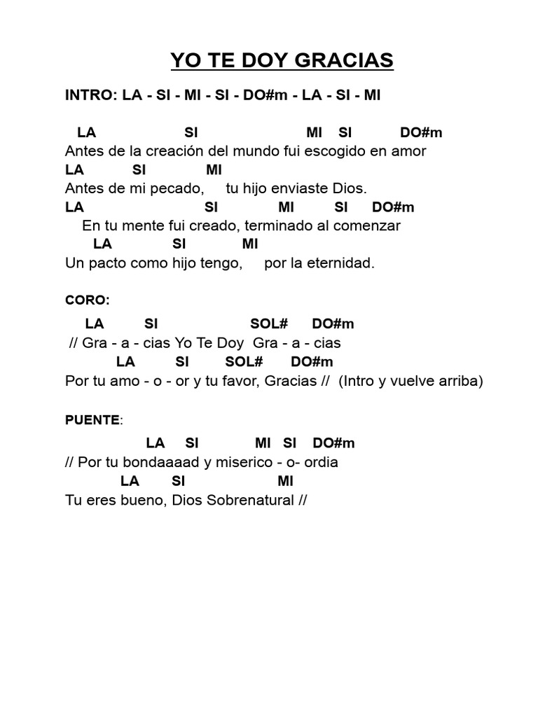 Yo Te Doy Gracias | PDF