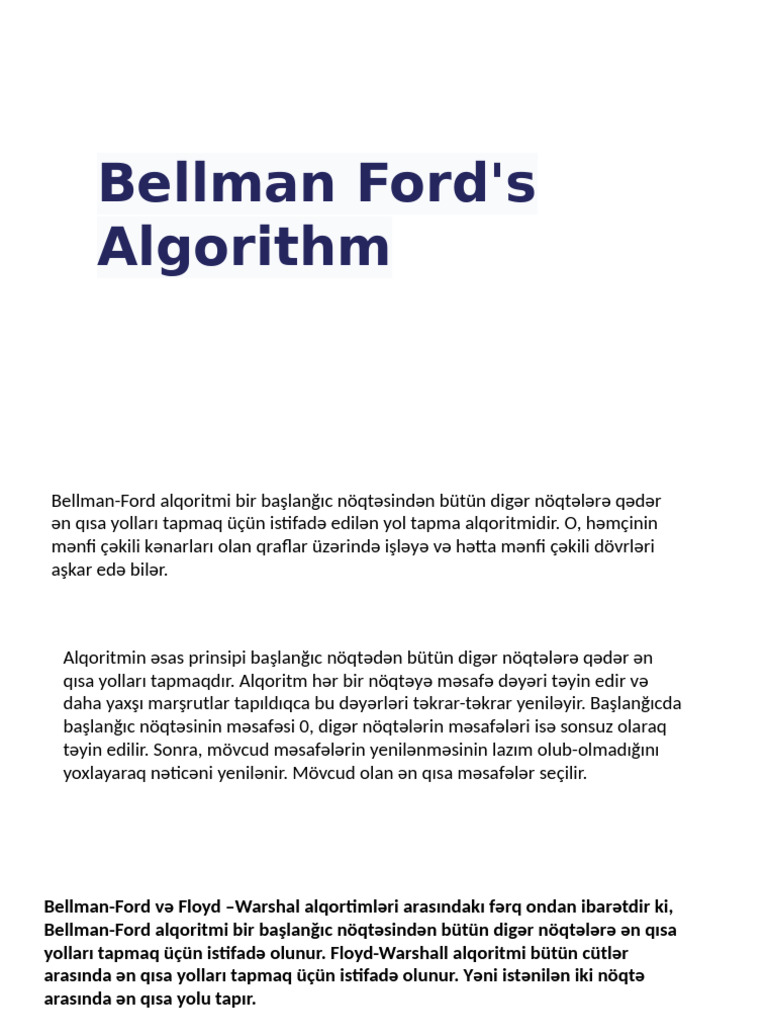 Bellman Ford Algorithm | PDF