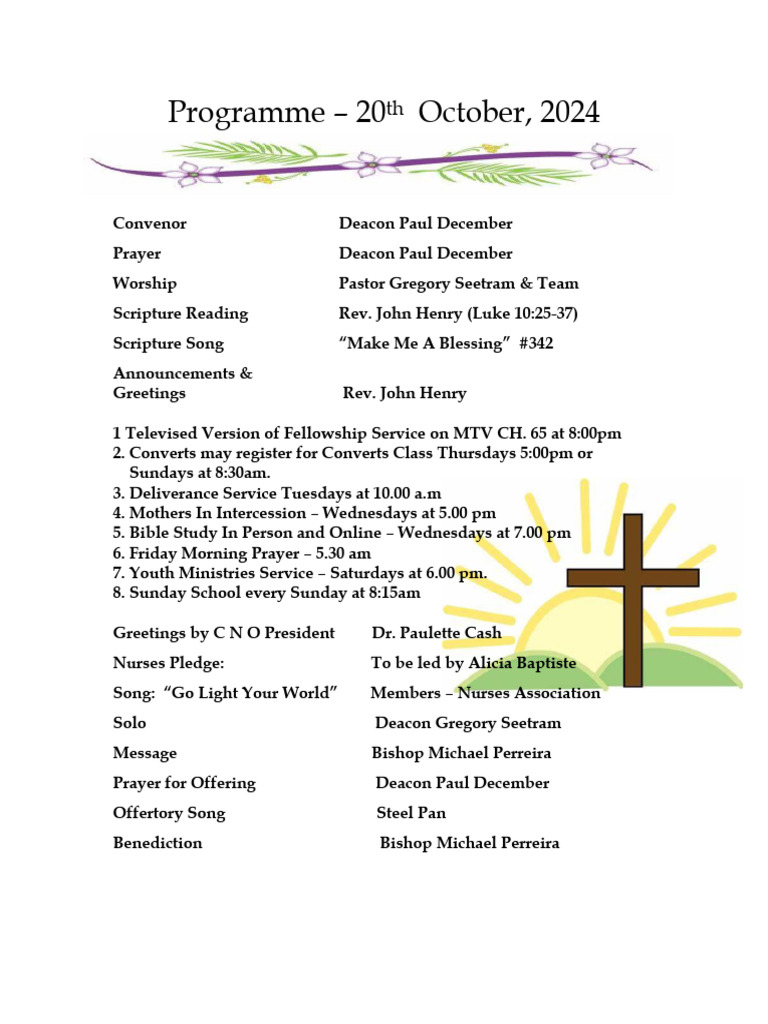 Programme 20th October, 2024 - 241020 - 102012 | PDF