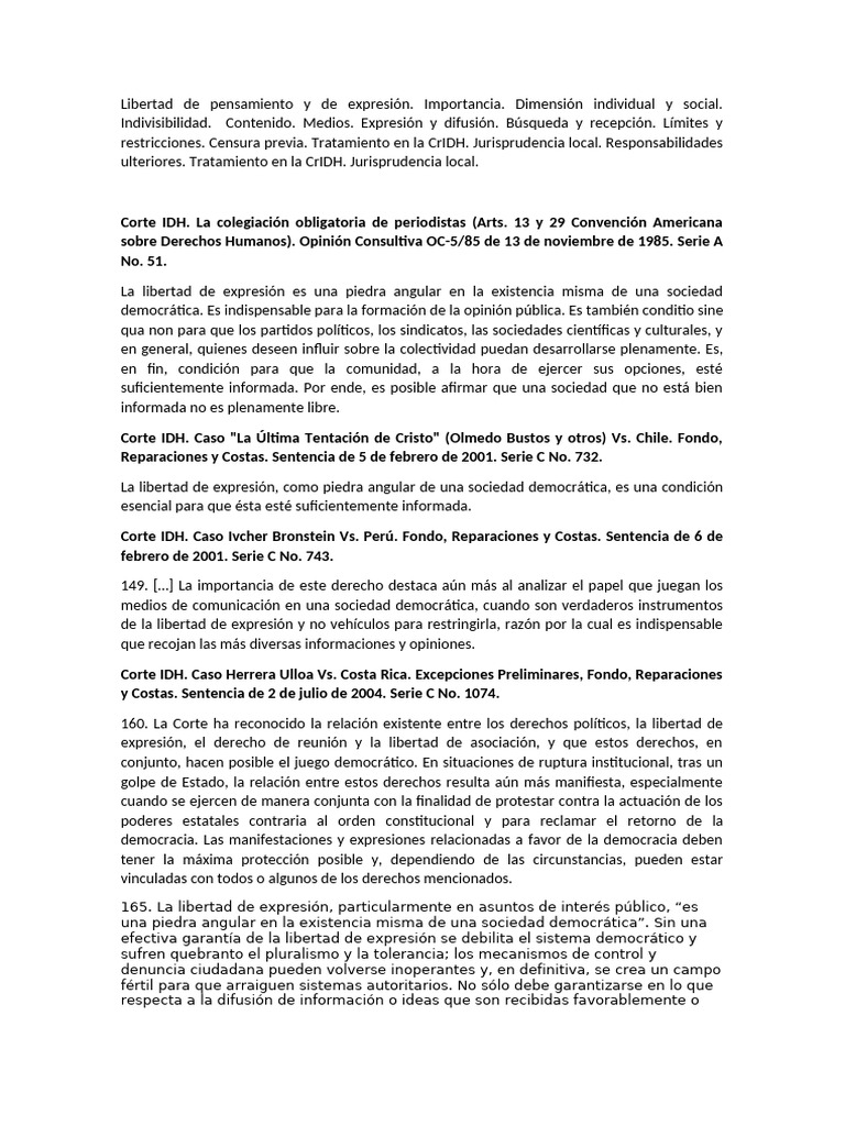 Clase V | PDF | Convenio europeo de derechos humanos | Libertad de expresión
