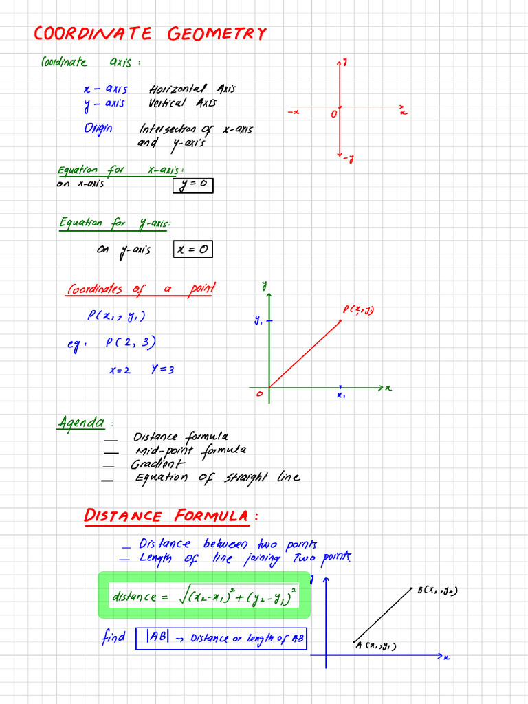 Coordinate Geometry New Pdf Slope Cartesian Coordinate System