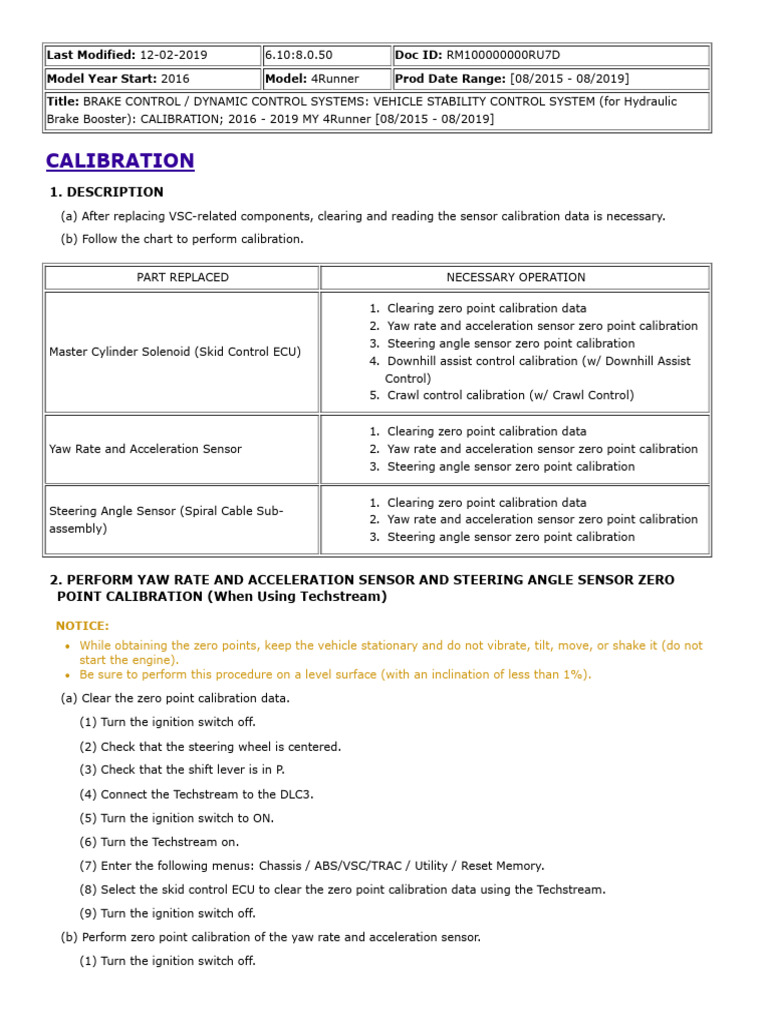 Zero Point Calibration 5th 01 | PDF | Accelerometer | Anti Lock Braking ...