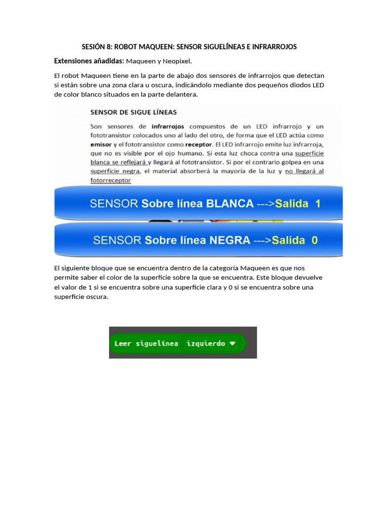 Maqueen: Sensor Siguelíneas e Infrarrojos | PDF