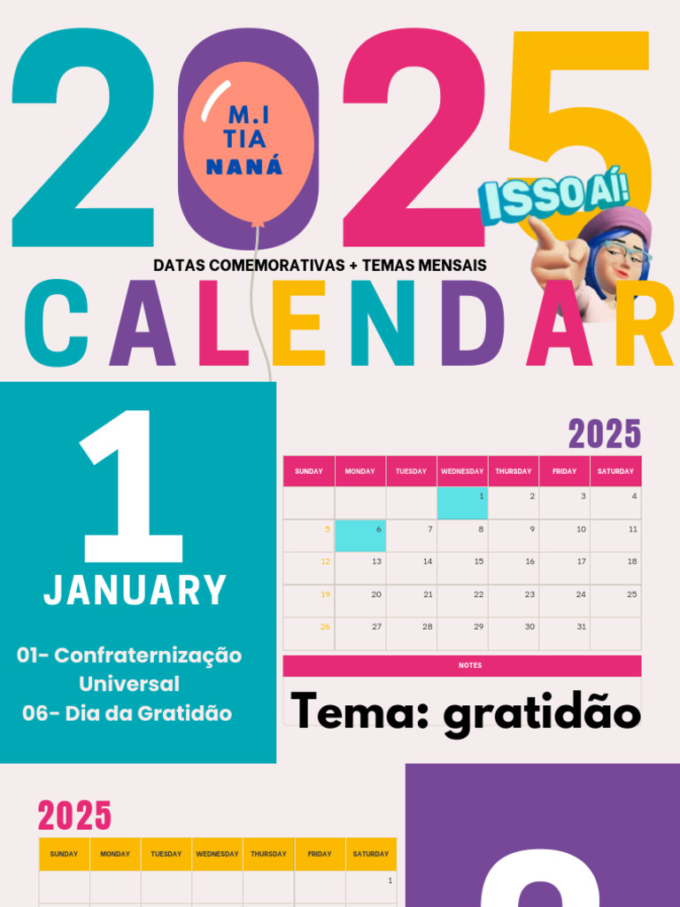 Colorful 2025 Monthly Desk Calendar - 20241230 - 125842 - 0000 | PDF