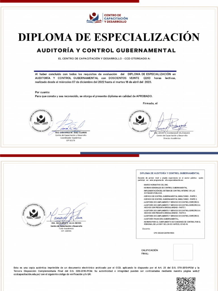 Certificado - AUCG. (1) AUDITORIA | PDF