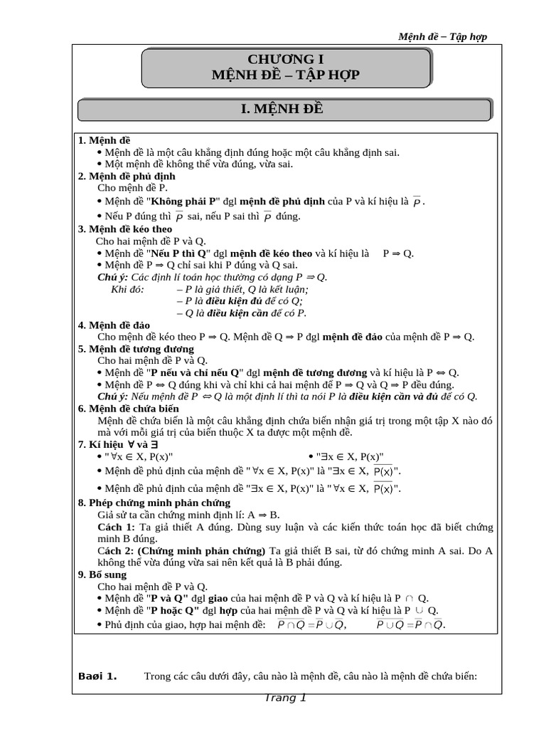 Chuyen de Menh de Tap Hop-10 | PDF