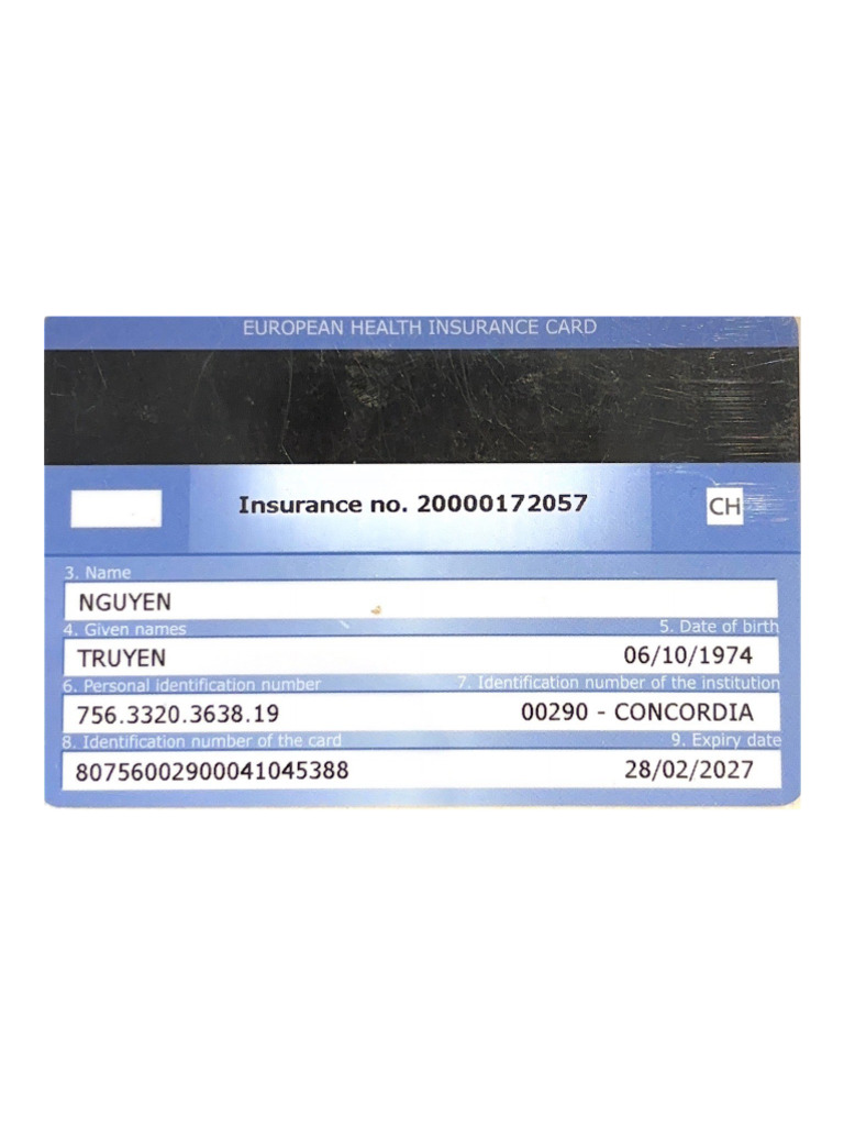European Health Insurance Card | PDF