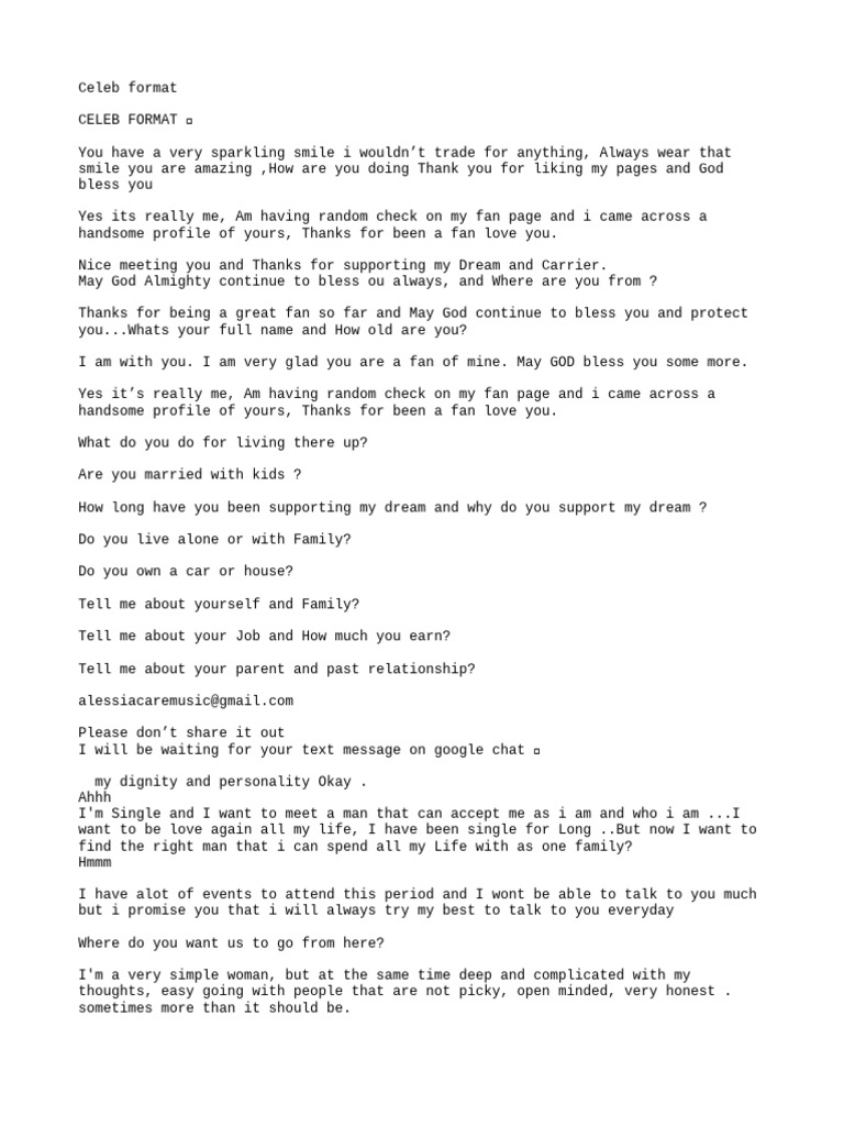 celeb format | PDF | Identity Document